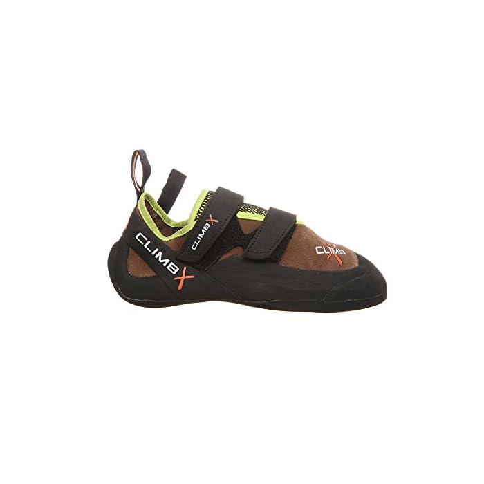ClimbX Rave Rental Climbing Shoes - Dark Brown/Yellow | Sport & Leisure
