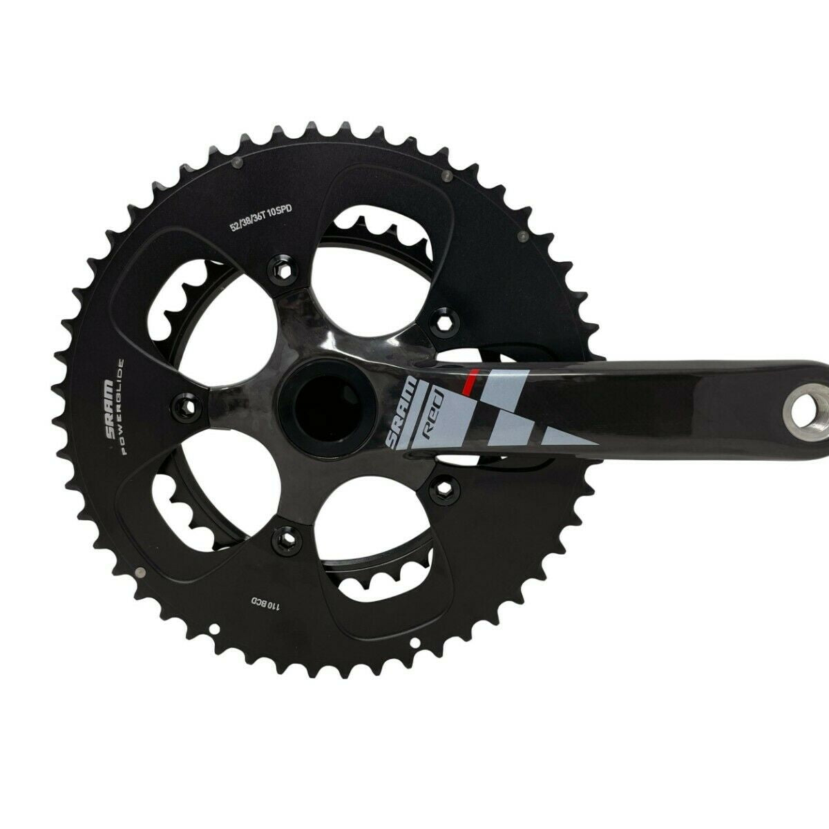 Sram RED 10 Speed Carbon Crank Set - BB30 52T / 36T - 10 Speed - Black ...